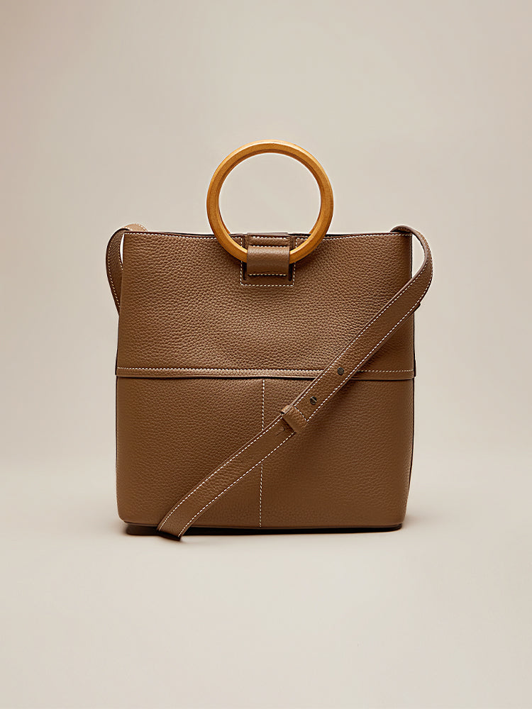 Geometric-Leather-Bamboo-Ring-Hoop-Tote – Amoretu